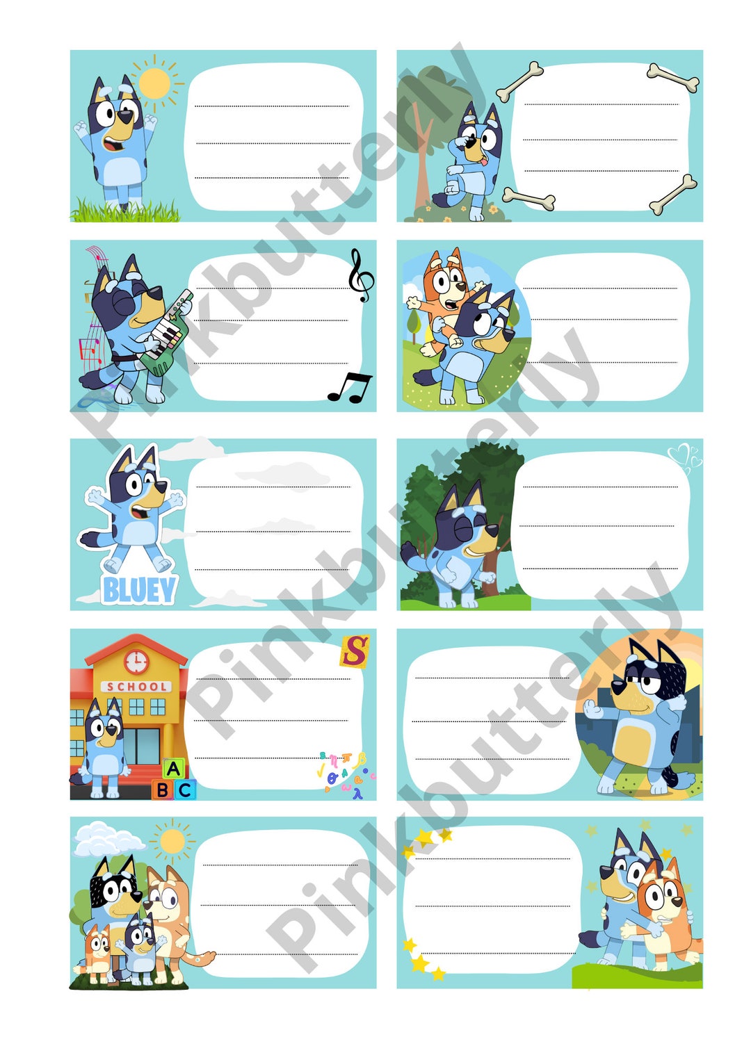 Printable School Labels With Bluey Design: Organize and Decorate Your ...