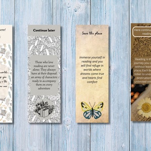 Book Theme Reader Bookmarks Digital Printable Bookmarks Digital ...