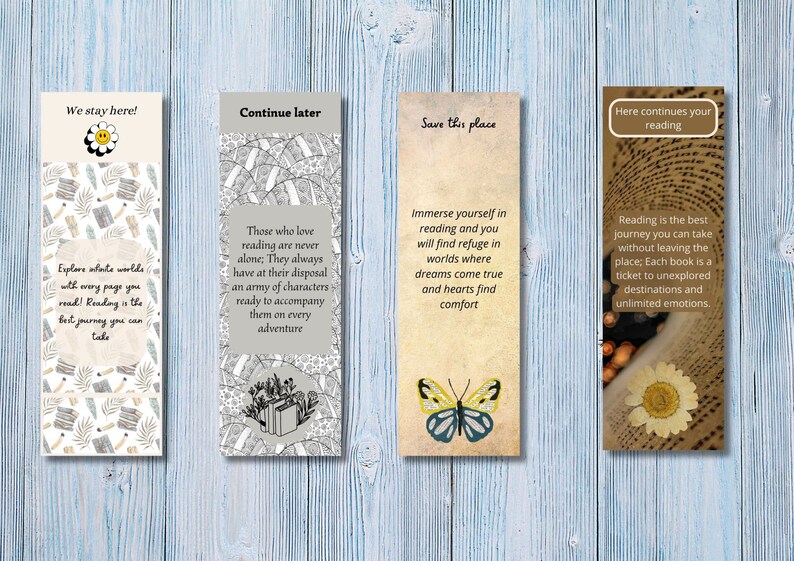 Book Theme Reader Bookmarks Digital Printable Bookmarks Digital ...