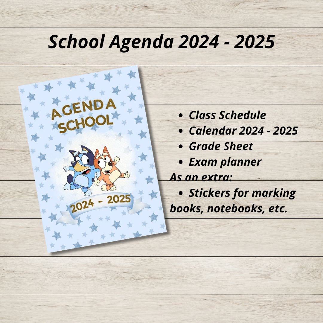 Bluey 2024 2025 School Planner With Motivational Phrases 2024-2025 ...