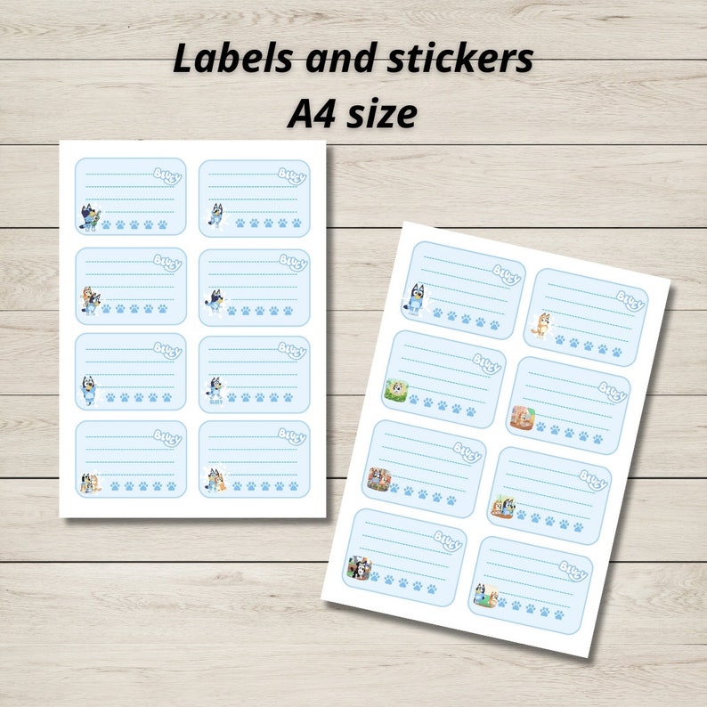 Bluey Labels, Bluey Stickers, Downloadable Digital Product, Back to ...