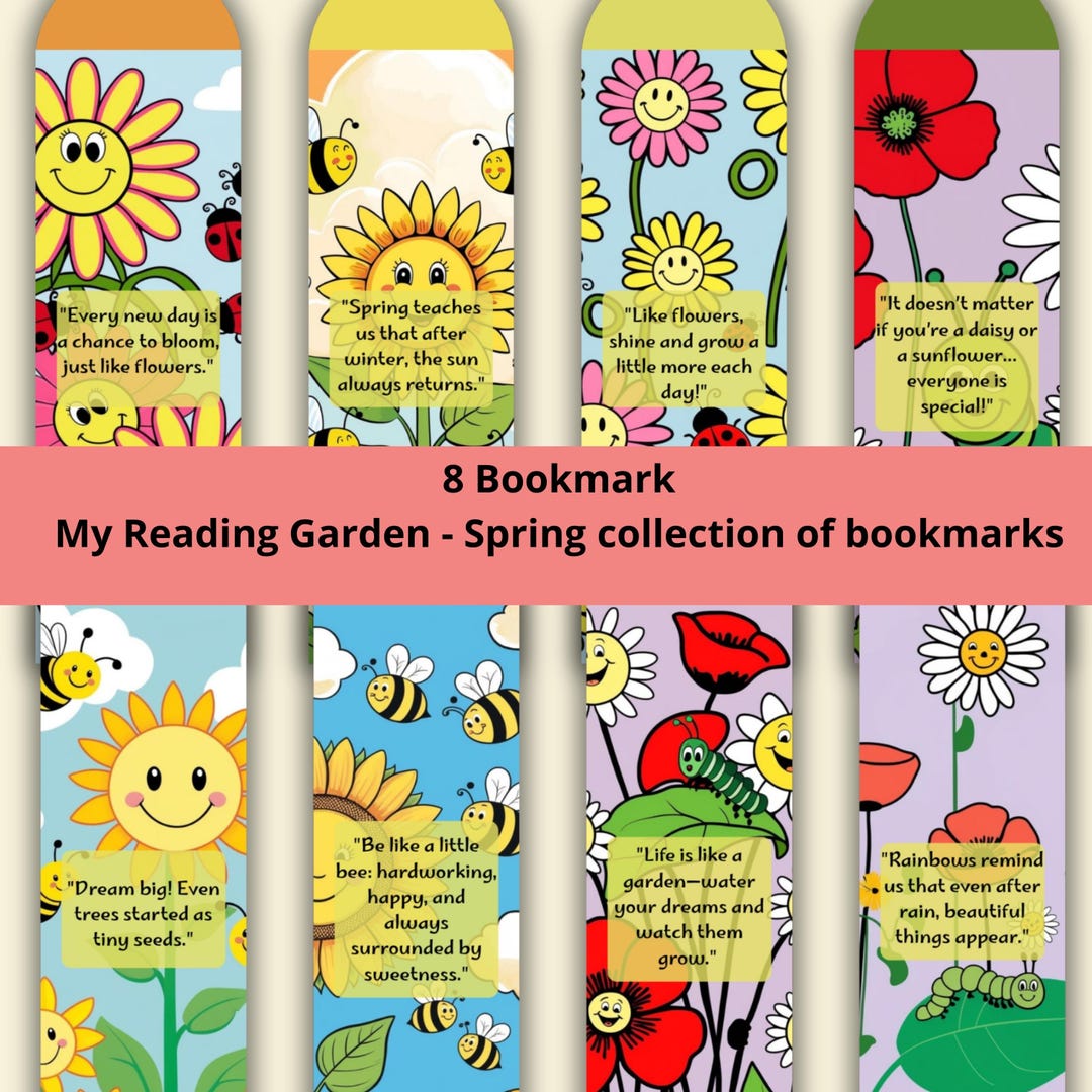 Spring Floral Bookmarks for Kids: Motivational Reading Rewards (PDF ...