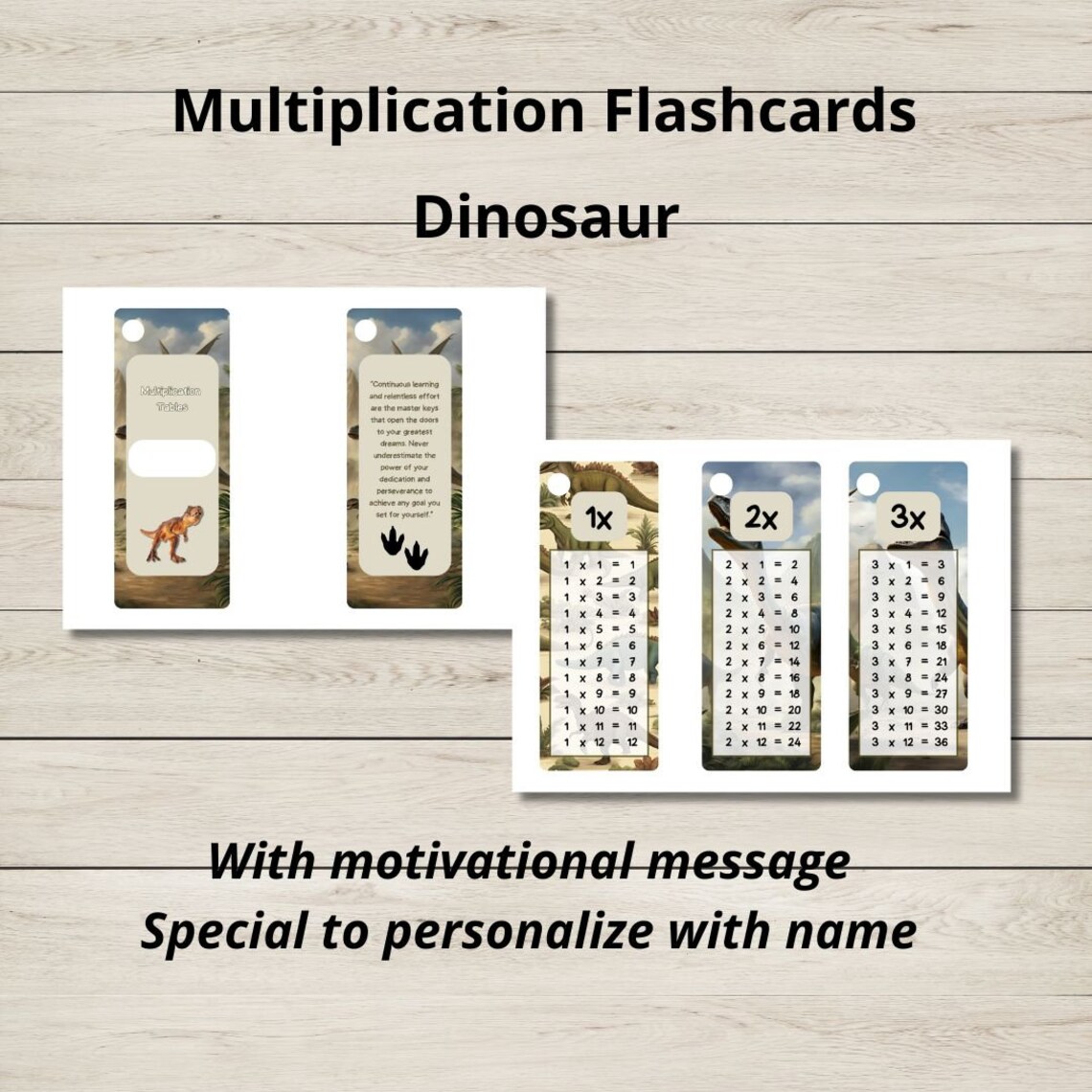 Multiplication Tables for Printing of Dinosaurs - School - Gift for ...
