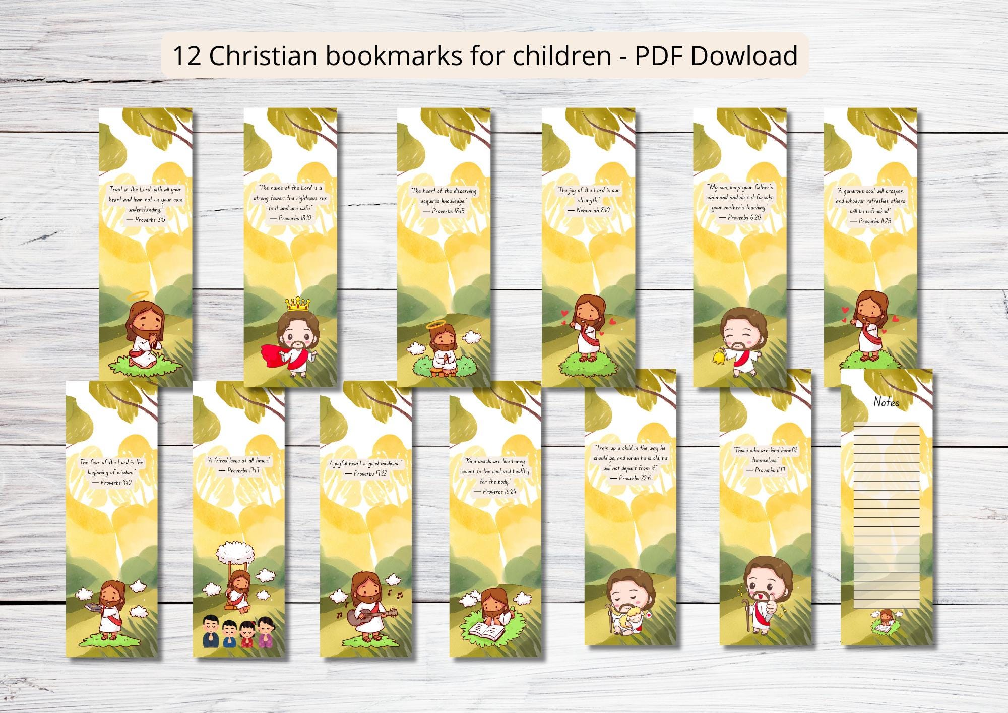 Christian Bookmarks for Kids | Printable PDF and JPG | Bible Proverbs ...