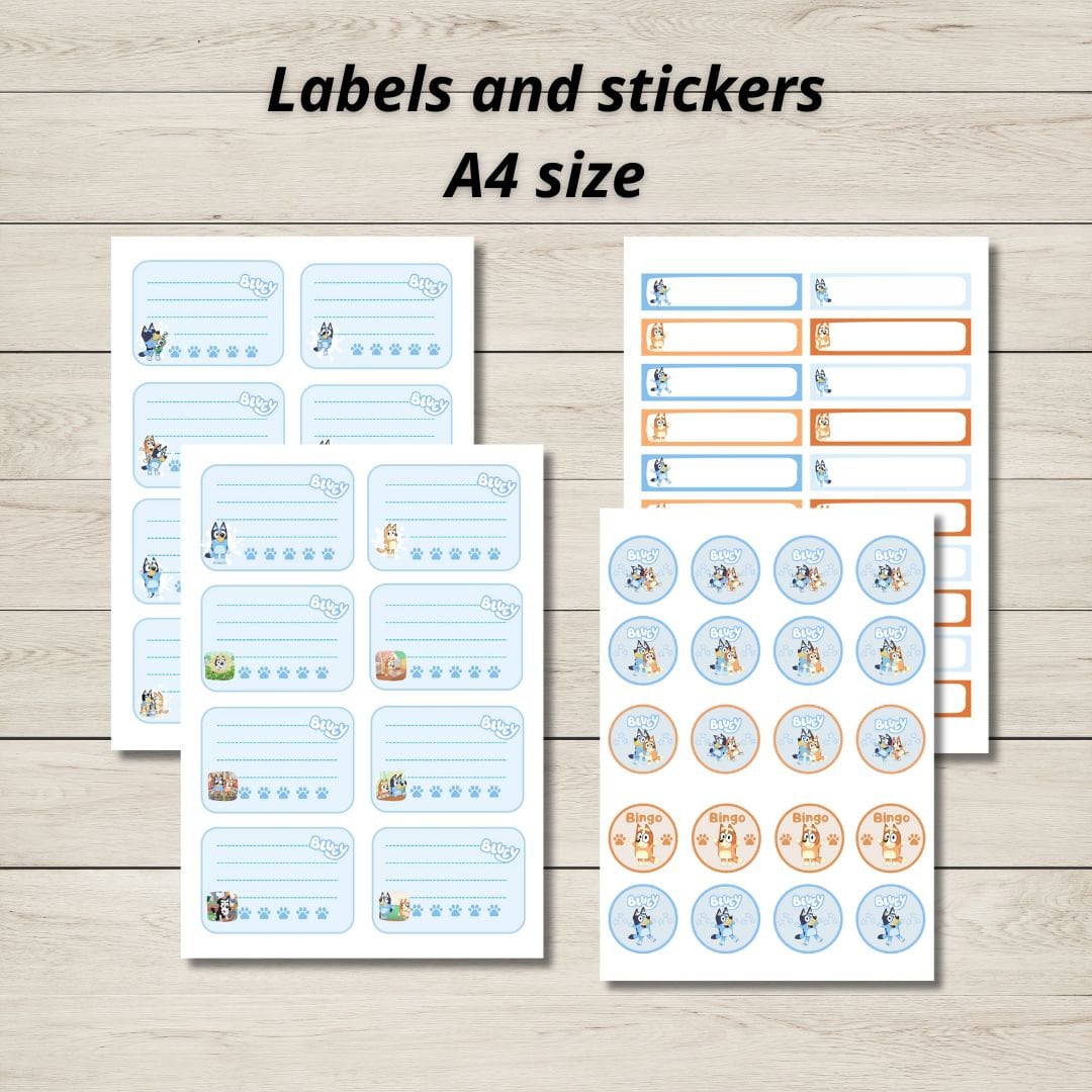 Bluey Class Set: Planner With Class Schedule, Covers for Notebooks 14 ...
