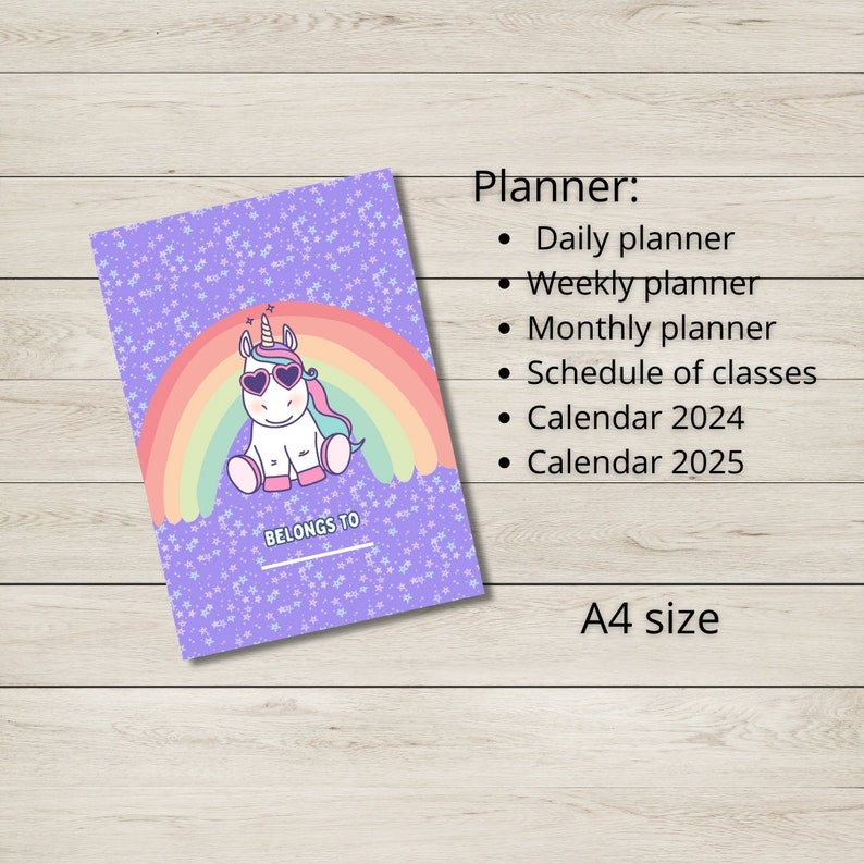 Unicorns Class Set: Planner With Class Schedule, Covers for Notebooks ...