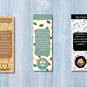 Book Theme Reader Bookmarks Digital Printable Bookmarks Digital ...
