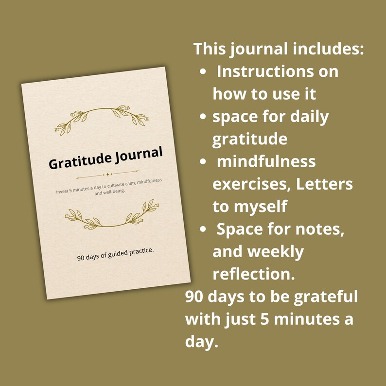Gratitude Journal Printable 6x9 – Daily Reflection PDF, Weekly Review ...