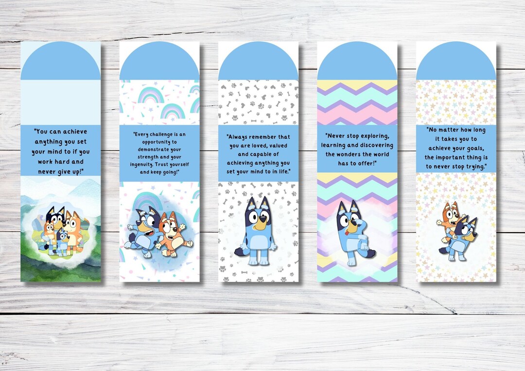 Bluey Reader Bookmarks Digital Printable Bookmarks Digital Bookmark ...