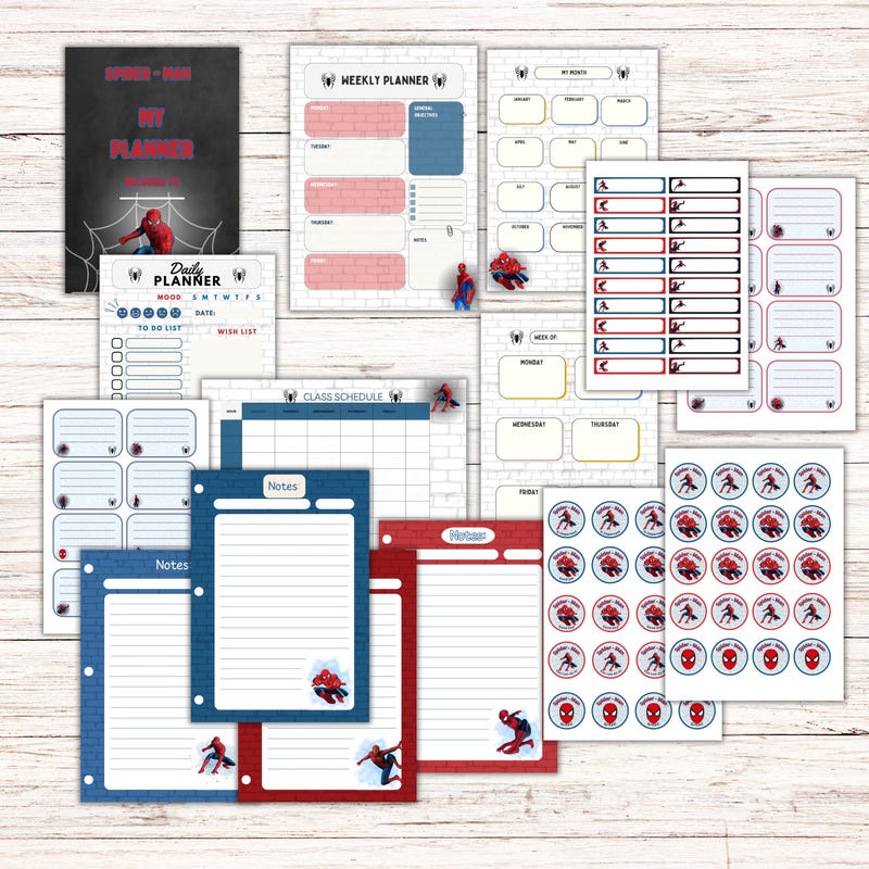 Spiderman Notebook Label - Etsy