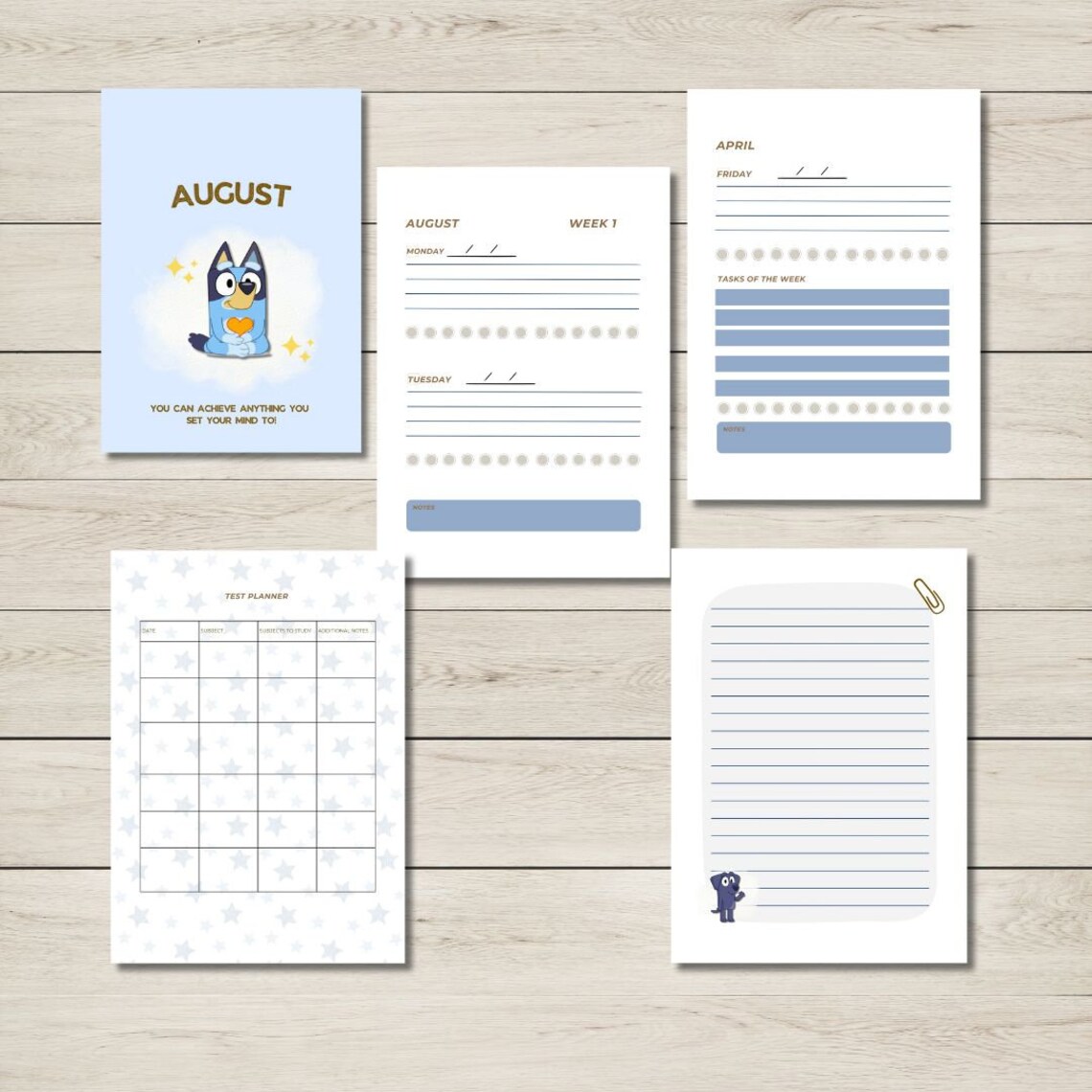 Bluey 2024 2025 School Planner With Motivational Phrases 2024-2025 ...