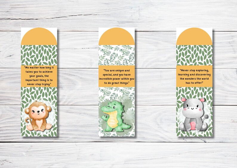 Jungle Theme Reader Bookmarks Digital Printable Bookmarks | Digital ...
