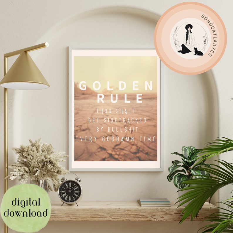 Fallout Golden Rule Quote Print, Digital Wall Art Print, Gaming Decor ...