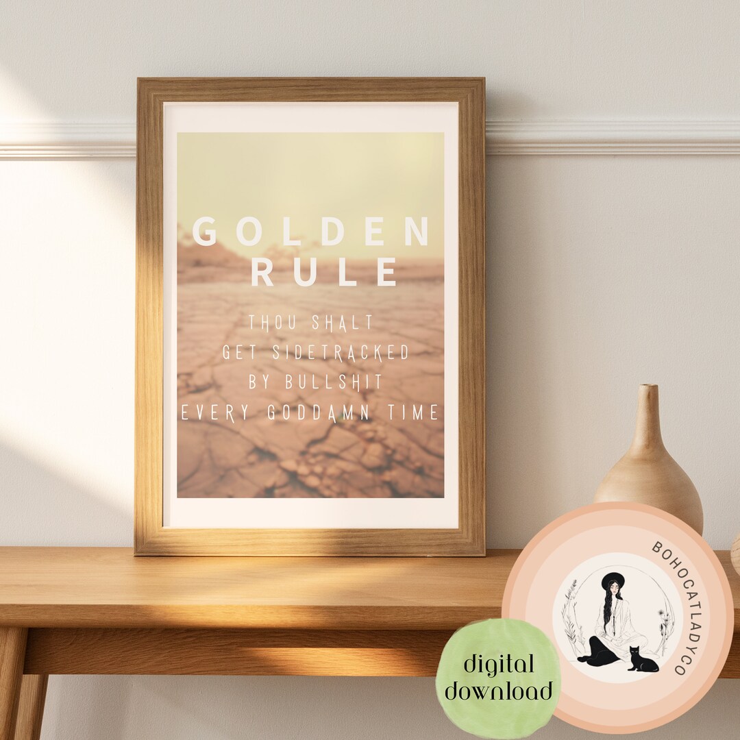 Fallout Golden Rule Quote Print, Digital Wall Art Print, Gaming Decor ...