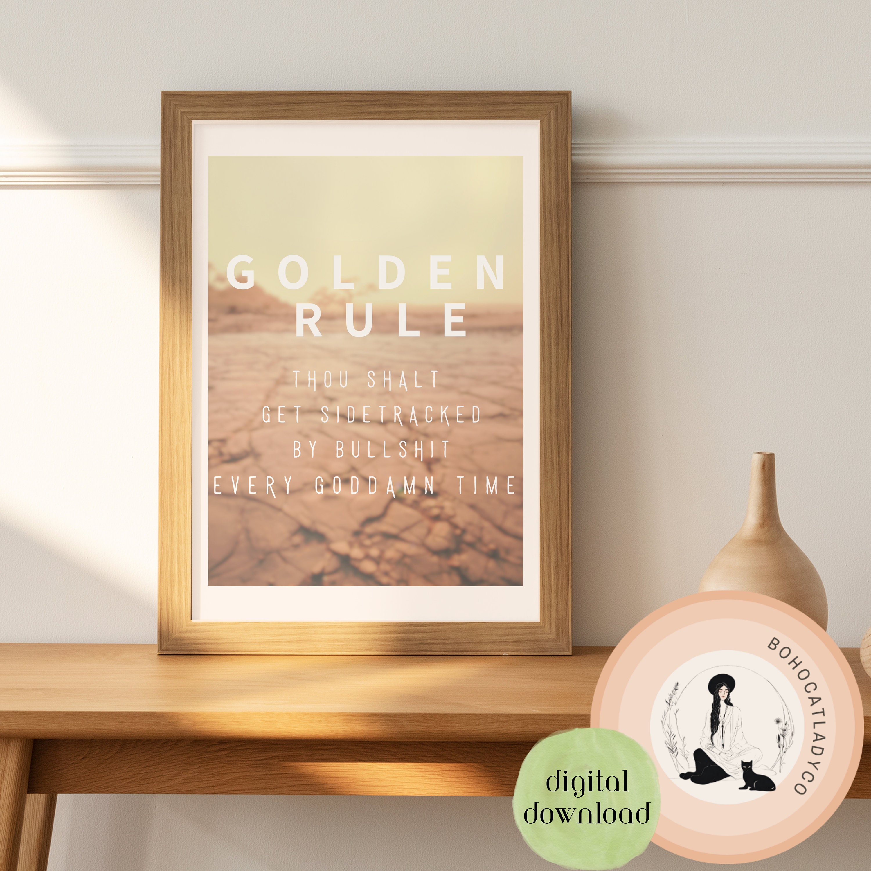 Fallout Golden Rule Quote Print, Digital Wall Art Print, Gaming Decor ...