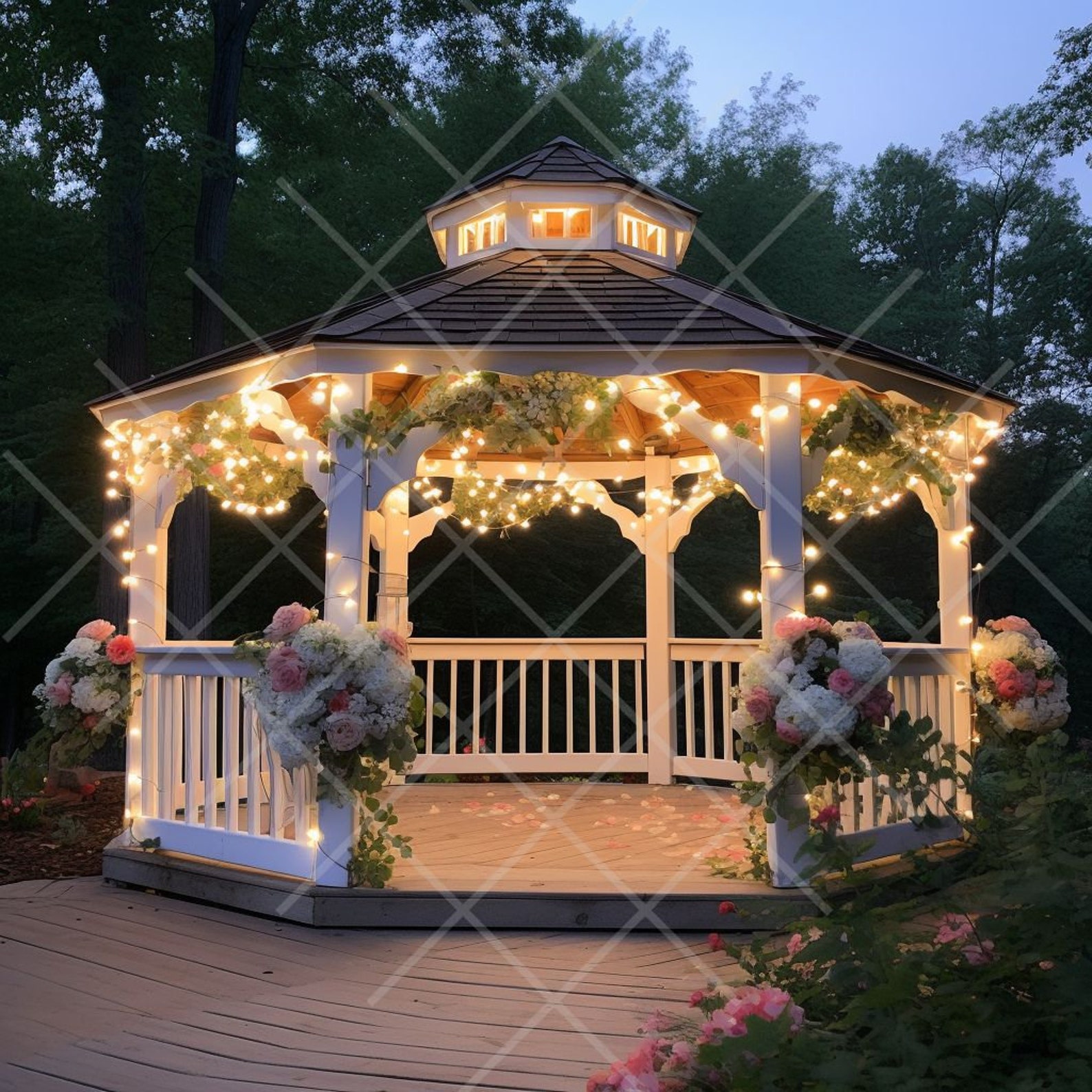 Gazebo Lights Digital Backdrop Bundle of 2, Maternity Backdrop ...