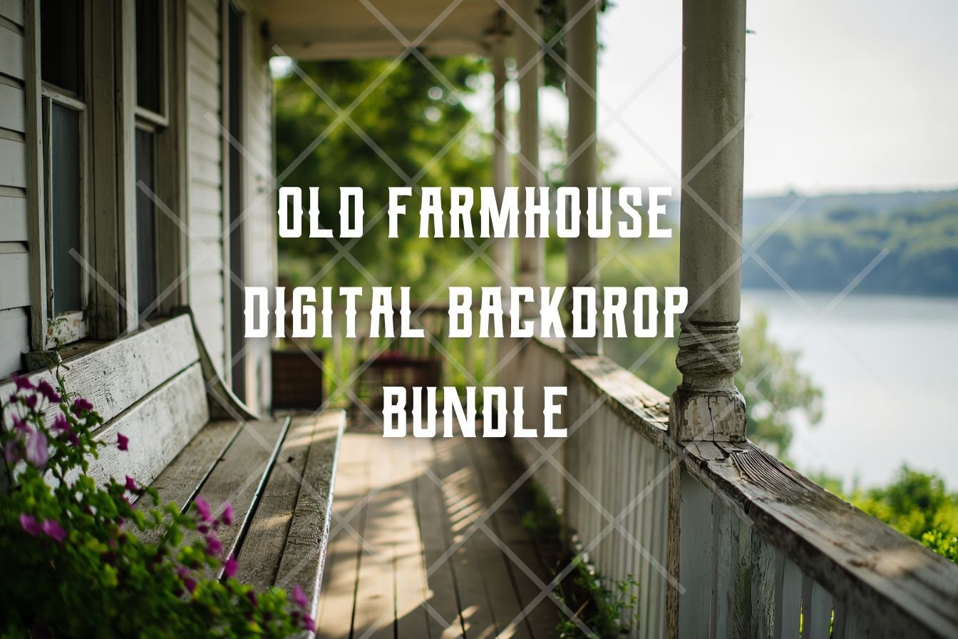Granny's Old Farmhouse Digital Backdrop Bundle, Outdoor Backdrops ...