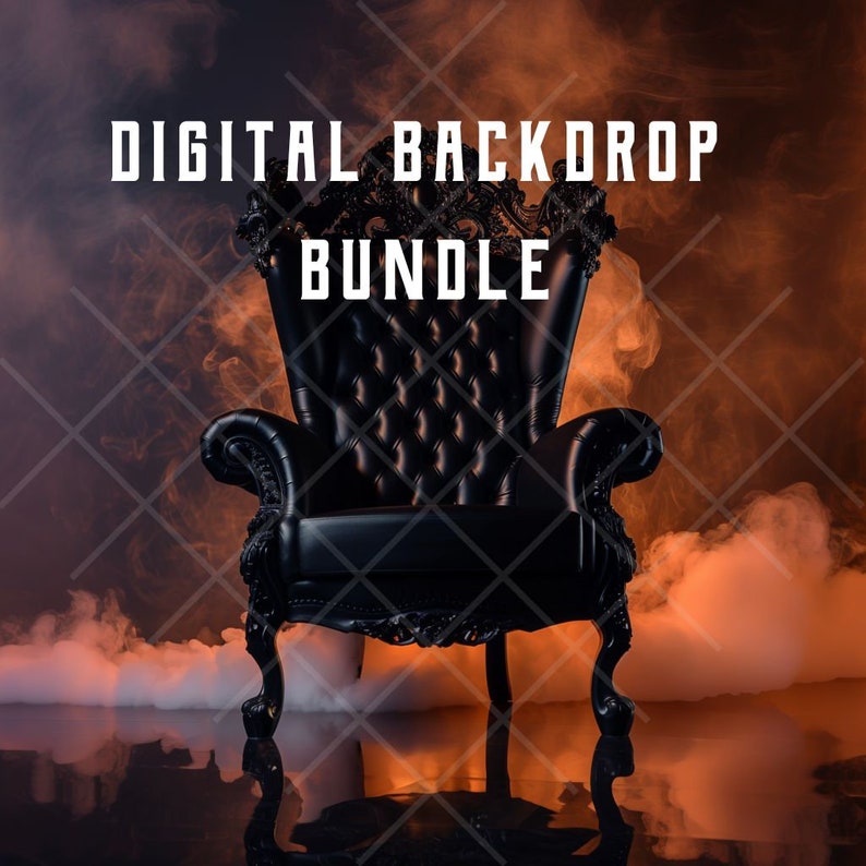 Black Chairs Digital Backdrop Bundle, Photography Backdrop With Chair ...