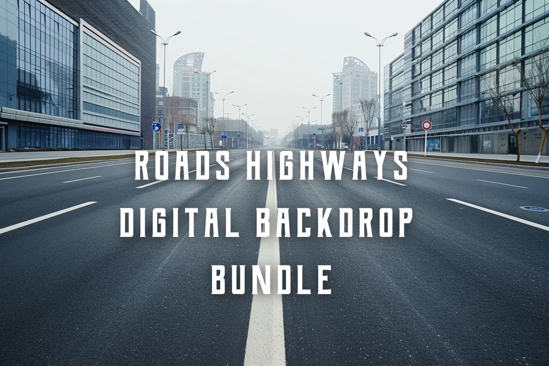 Roads Highways Digital Backdrop Bundle, Photography Backdrop, City ...