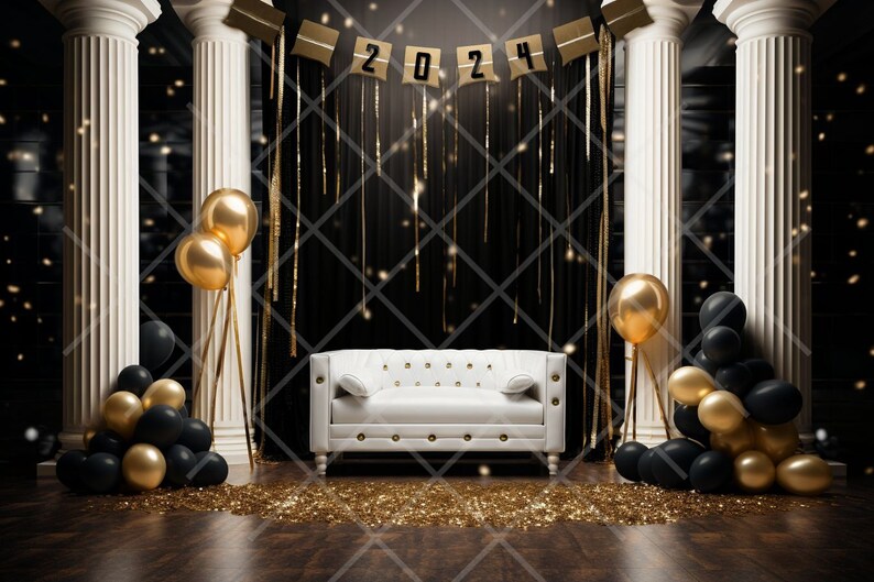 New Years Digital Backdrop 2024, New Years Background, Photography ...