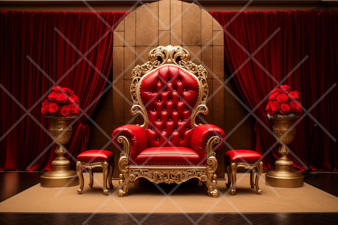 Red Throne Chair Digital Backdrop, Valentines Backdrop, Photography ...