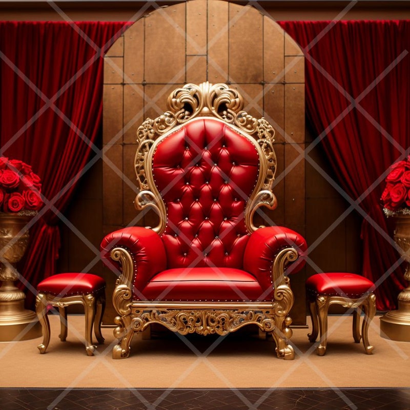 Red and Gold Throne Chair - Etsy