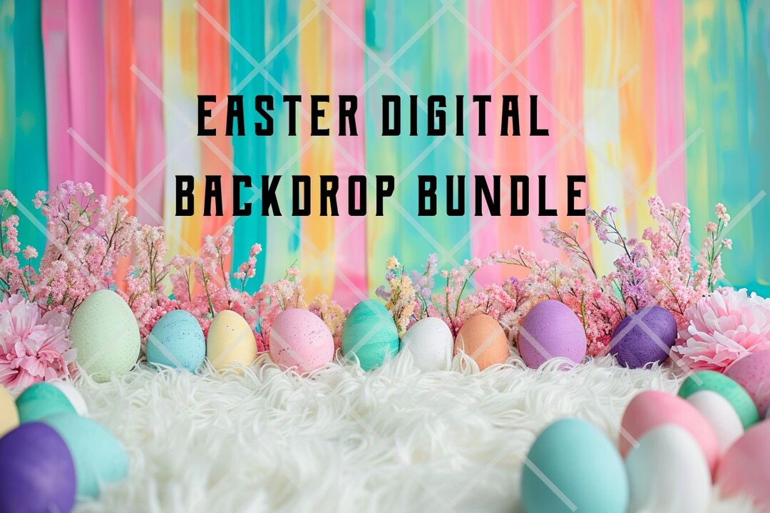 Cute Easter Digital Backdrop Bundle, Baby Backdrops, Easter Photography ...