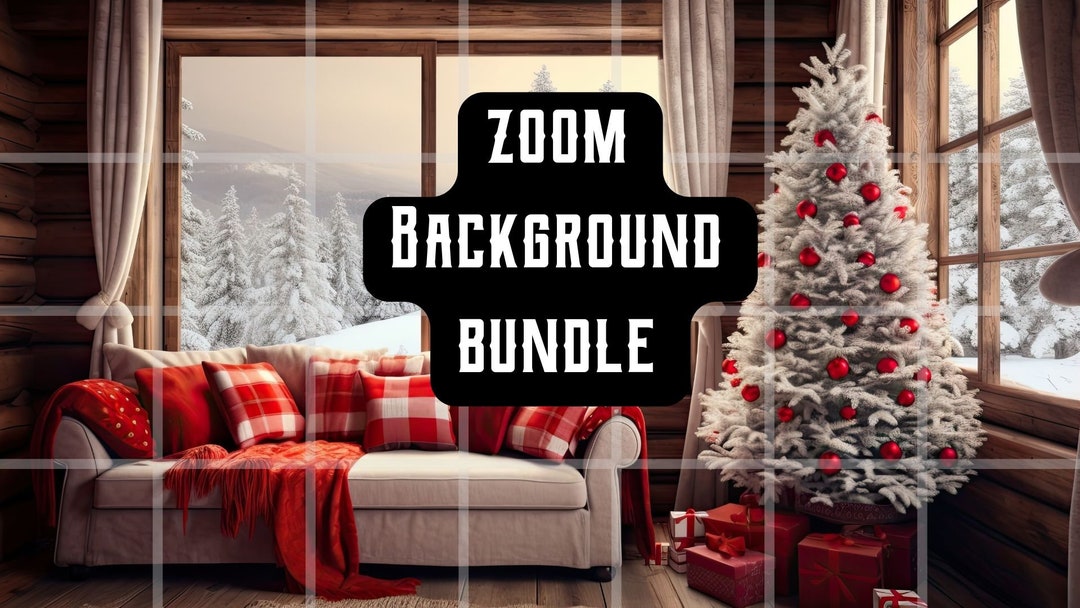 Christmas Cabin Zoom Background Bundle of 5 for Meetings on Zoom, Skype ...