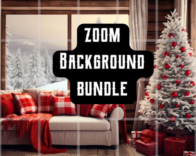 Zoom Background Winter Home Virtual Background Winter Digital Background Meeting Snowing Cabin ...
