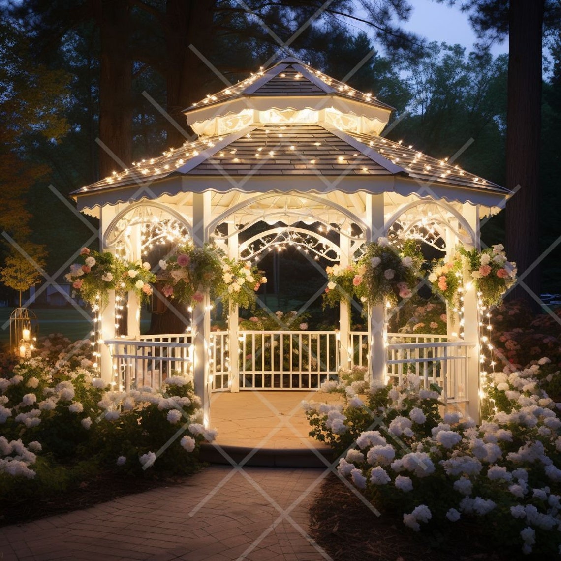 Gazebo Lights Digital Backdrop Bundle of 2, Maternity Backdrop ...