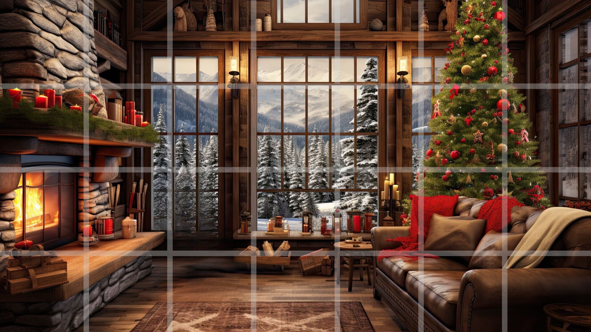 Christmas Cabin Zoom Background Bundle of 5 for Meetings on Zoom, Skype ...