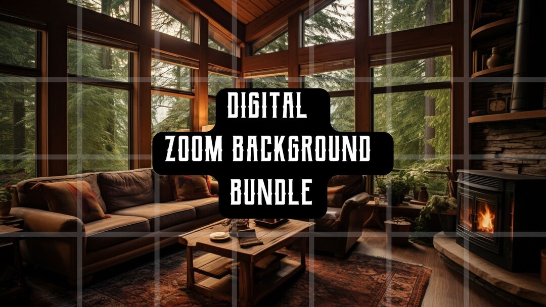 Cabin Zoom Background Bundle of 5, Living Room Background for Meetings ...