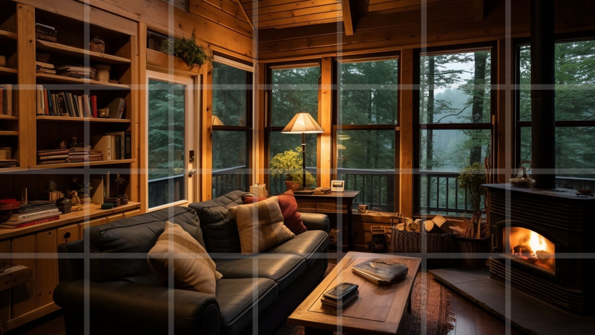 Zoom Background Bundle of 5 Cabin Living Rooms, 3 Virtual Backgrounds ...