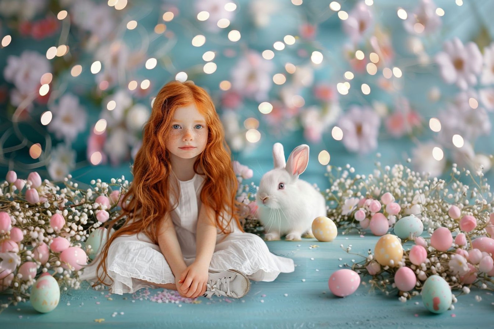 Easter Digital Backdrop Bundle of 2, Bunny Backdrop, Easter Photography ...