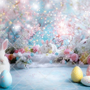 Easter Digital Backdrop Bundle of 2, Bunny Backdrop, Easter Photography Backdrop, Kids Easter ...