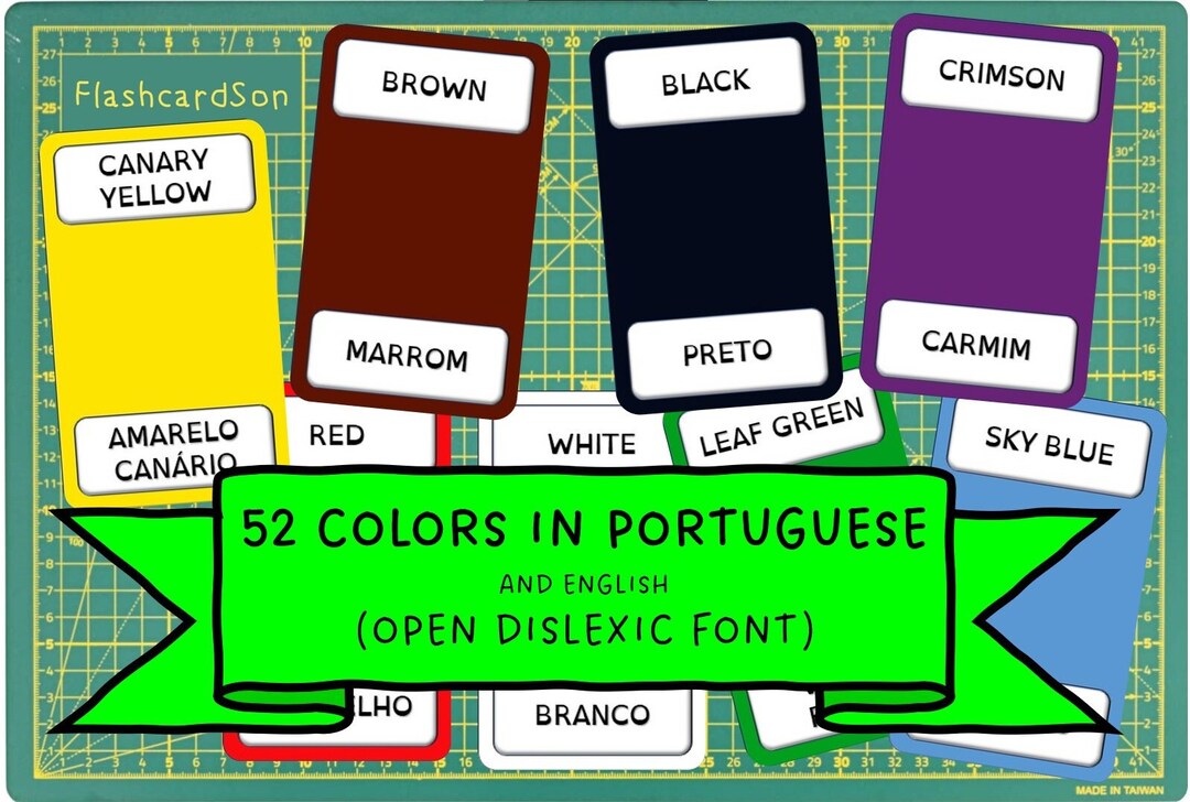 52 Portuguese & English Colors Flashcard Printable | Vocabulary Teach ...