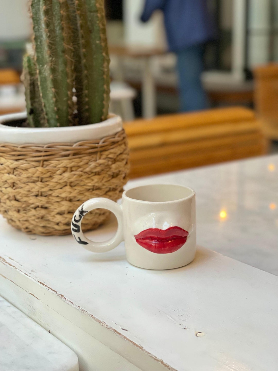 Lip Mug - Handmade Pottery Ceramic Lip - Coffee Mug - Lips Ceramic Mug ...