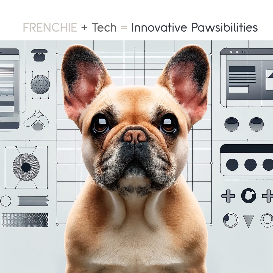 Tech-inspired Frenchie: Digital Wall Art Print for Modern Home Decor ...