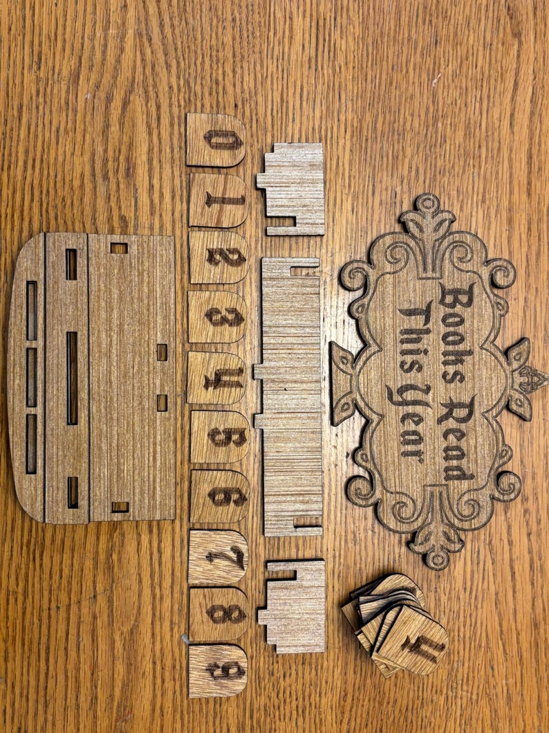 Books Read This Year Wooden Tracking Sign - Interactive Bookshelf Decor ...