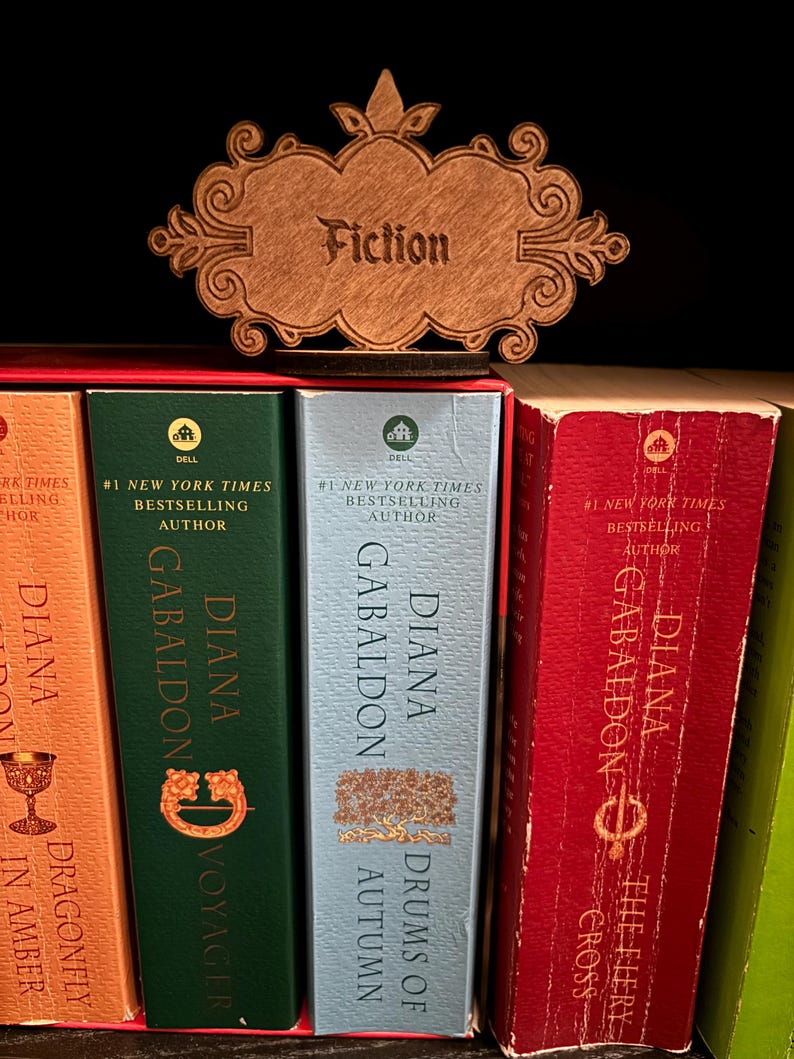 Book Genre Shelf Signs - Pack of 10 Standing Wooden Signs for Home ...