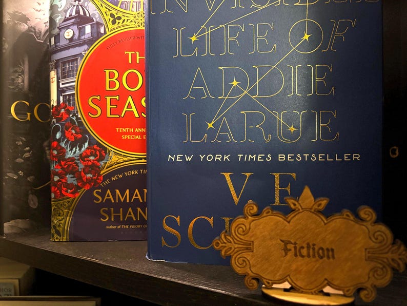 Book Genre Shelf Signs - Pack of 10 Standing Wooden Signs for Home ...