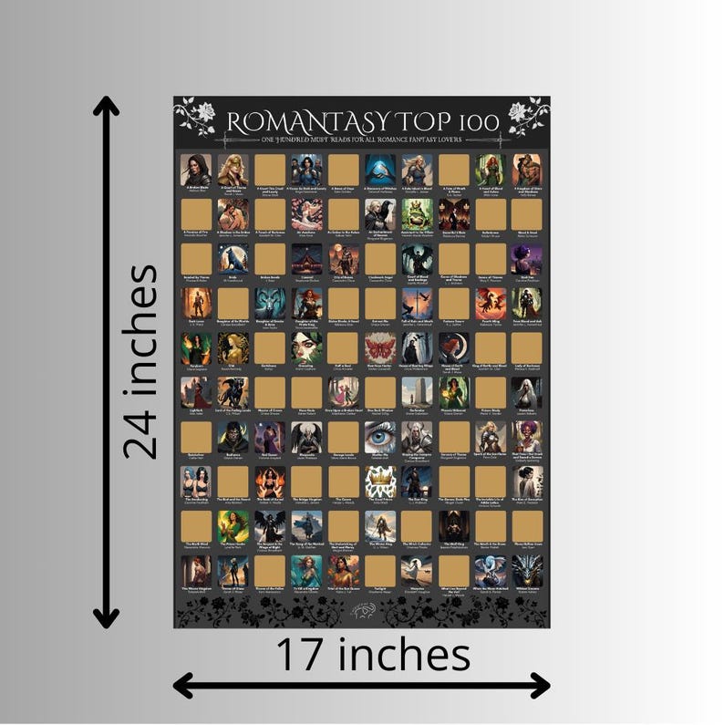 Top 100 Romantasy Books Scratch off Poster - Etsy
