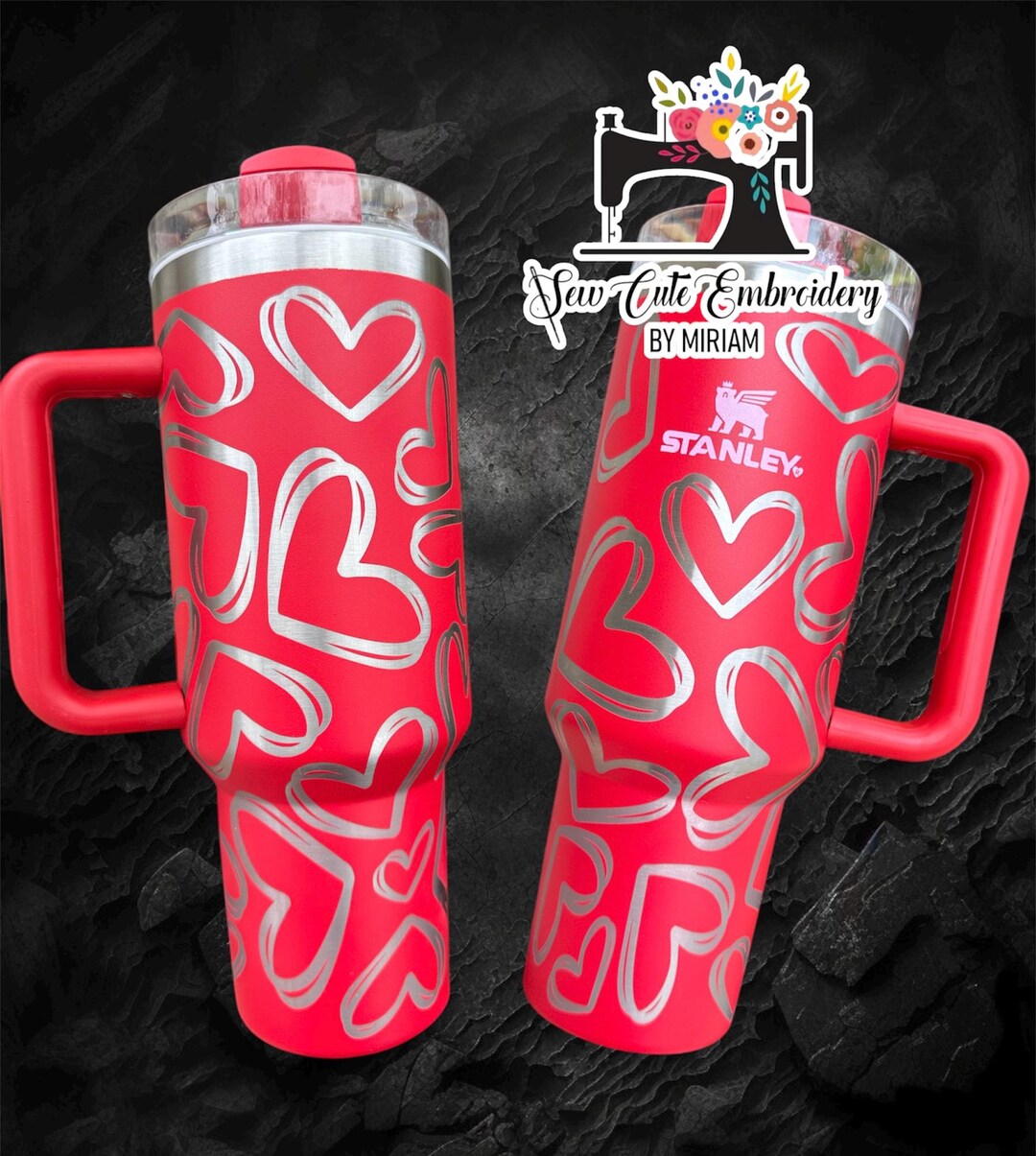 Hearts Tumbler * Laser Engraved Cup *rainbow * Gold* Copper Top* Like ...