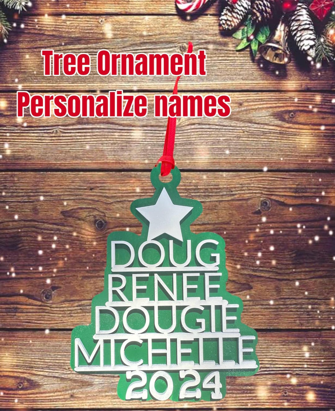 Customized Christmas Tree Ornament With Names - Christmas Ornament ...