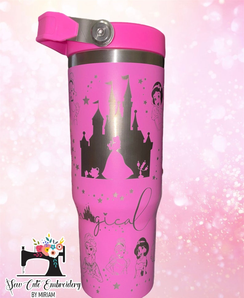 Princess Inspired 30 Oz Laser Engrave Stanley Like Tumbler Ice Flow ...