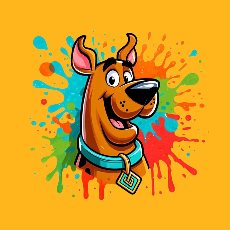 Scooby Doo, Retro Vintage Cartoon Paint Splatter T-shirt - Etsy