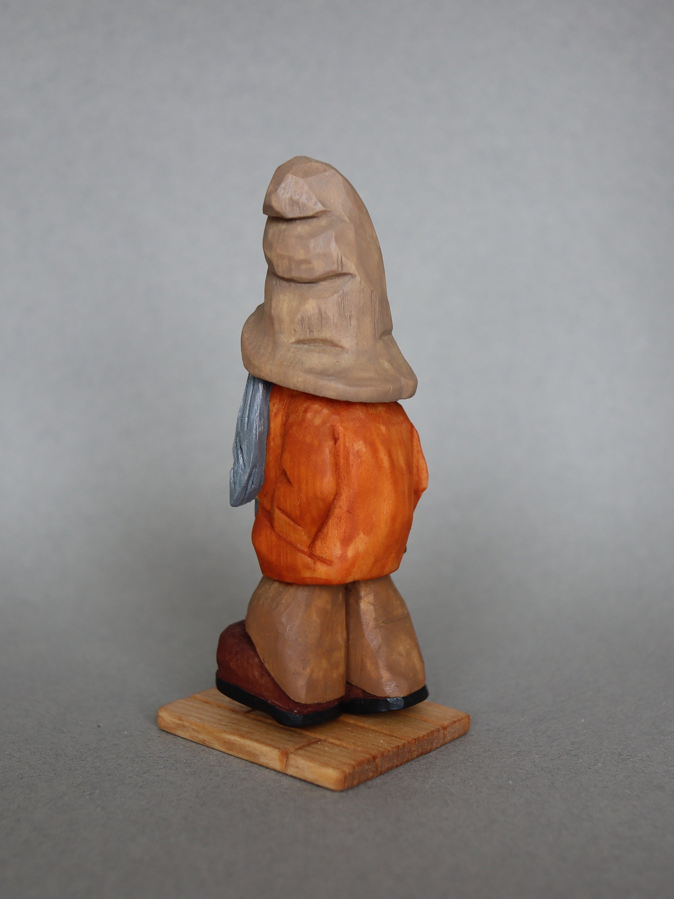 Gnome Walking With Cane, Handcrafted Carving - Etsy