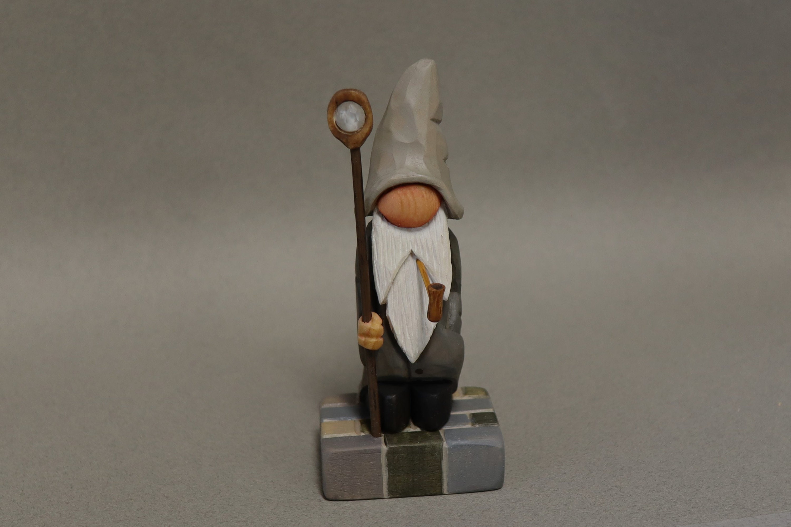 Lighted Gnome Style Wizard Carving Hand-carved Gnomebilly - Etsy