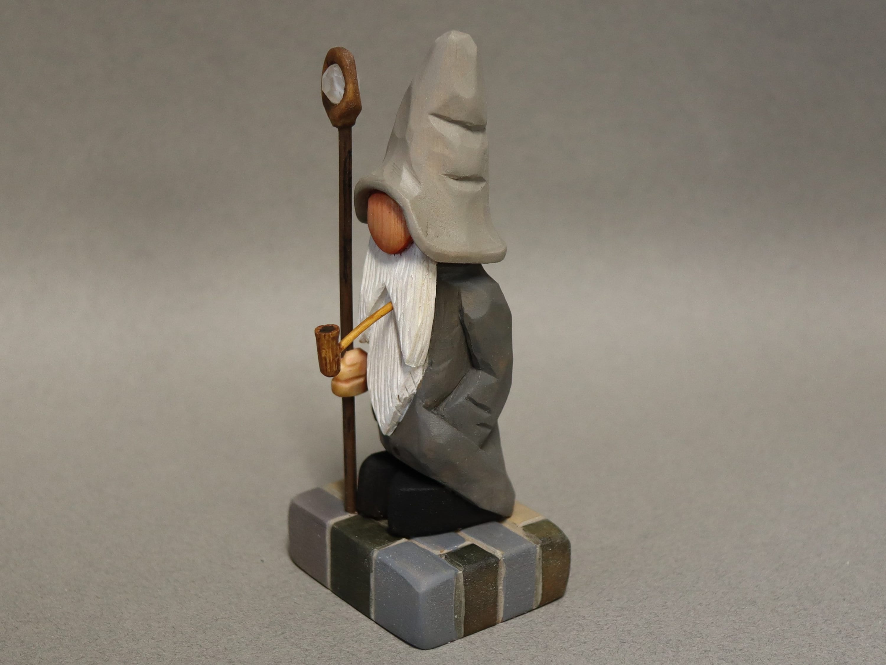 Lighted Gnome Style Wizard Carving Hand-carved Gnomebilly - Etsy