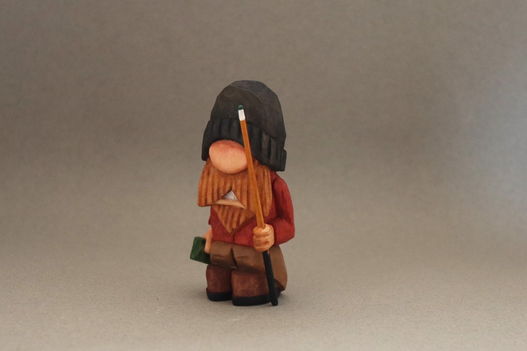 Gnome Style Pool Playing Gnomebilly, Hand Carved Billiards Player - Etsy